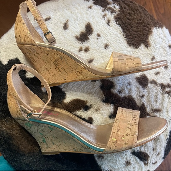 Lilly Pulitzer | Shoes | Lilly Pulitzer Corkscrew Bridgette Wedge Heels ...